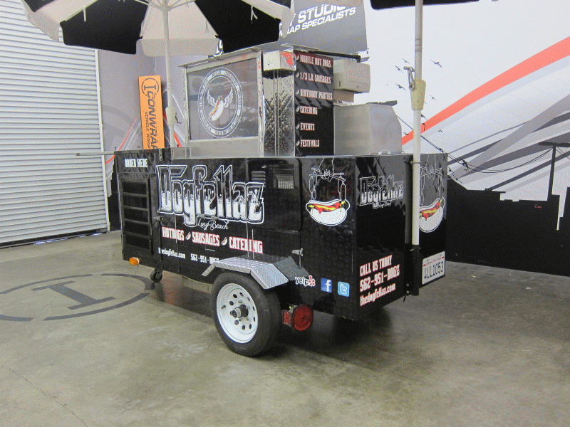 Custom Hot Dog Cart Catering Graphics in Long Beach, CA