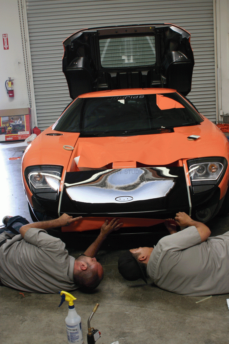 Ford GT – Custom Orange Car Wrap, Los Angeles CA - Iconography Studios