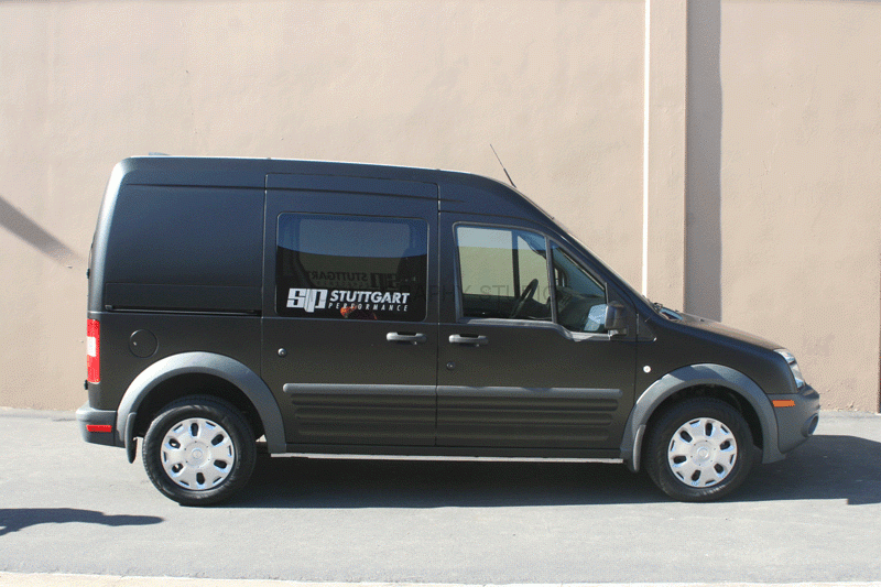 Matte Black Ford Transit Connect, Costa Mesa, CA - Iconography Studios