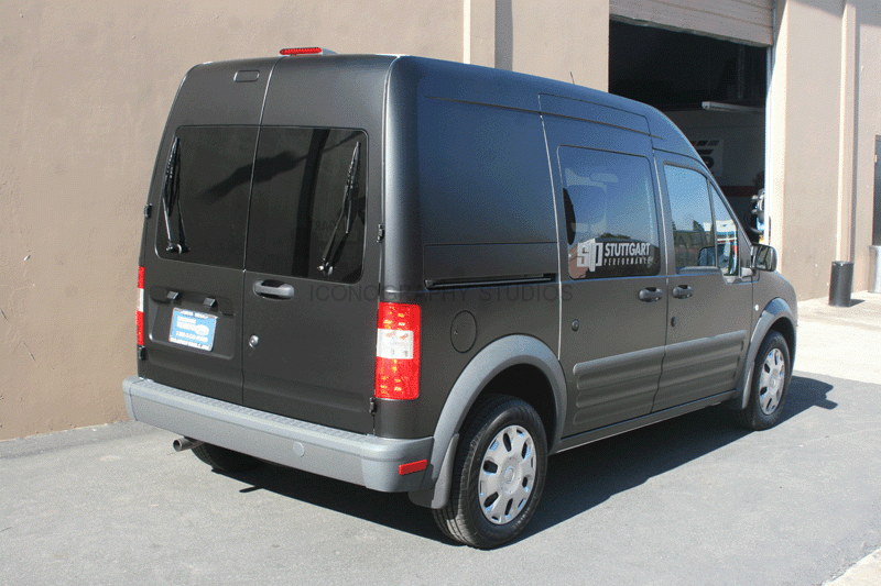 Matte Black Ford Transit Connect, Costa Mesa, CA - Iconography Studios