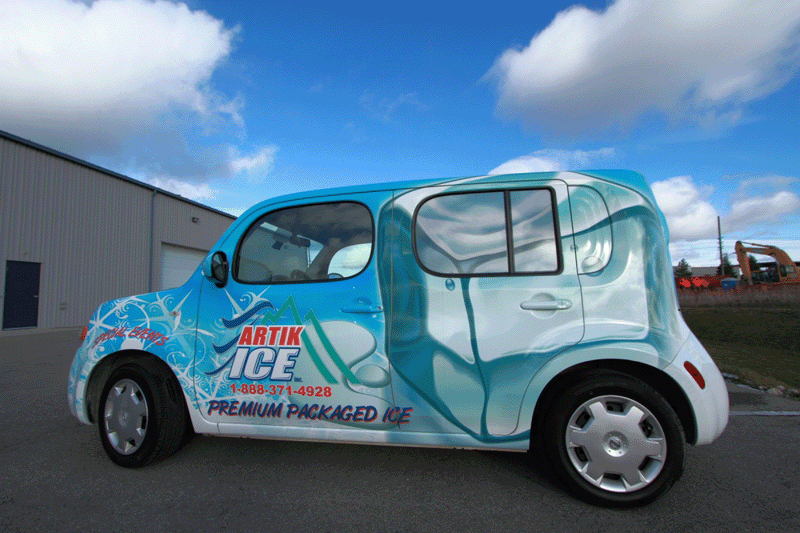Custom Vehicle Wrap Design for Nissan Cube - Iconography Studios
