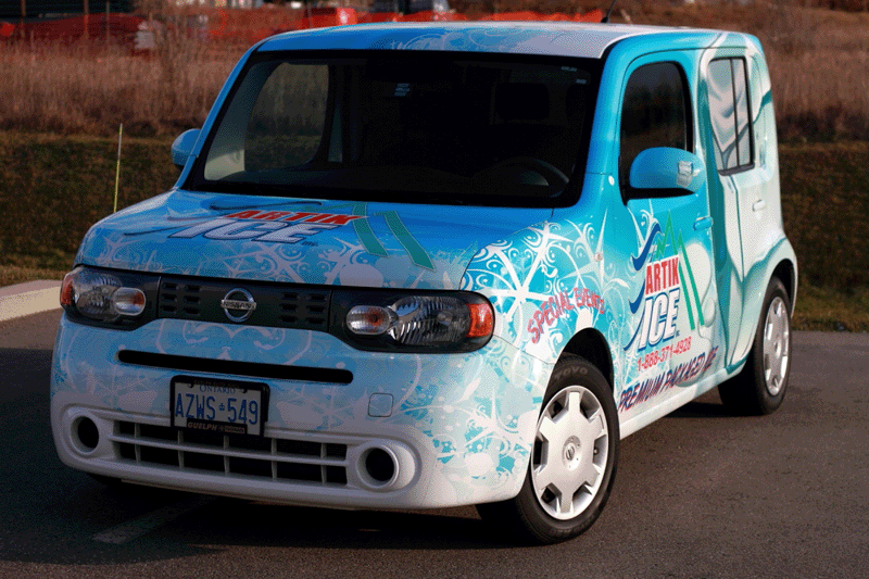 Custom Vehicle Wrap Design for Nissan Cube - Iconography Studios